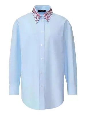 Fabiana Filippi Embellished Collar Poplin Shirt - Blue