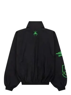 SP5DER Logo Embroidery High-neck Track Jacket - Black