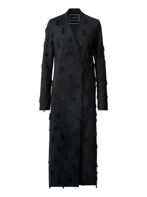 Fabiana Filippi Tassel Embellished Coat - Black