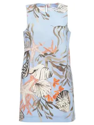 Marella Sultano Seashell Print Sleeveless Mini Dress - Blue