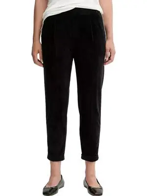 BENETTON Corduroy Pleated Trousers - Black