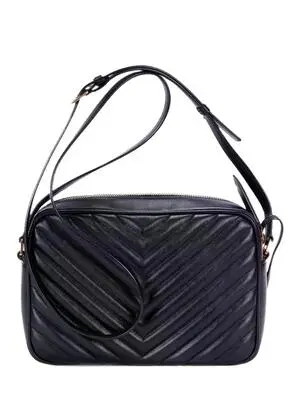 Saint Laurent Lou Camera Quilted Shoulder Bag - Black