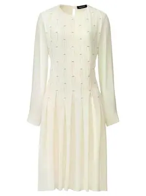 Fabiana Filippi Embellished Pleated Midi Dress - Neutrals