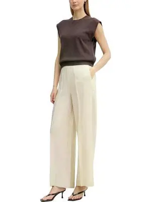 BENETTON Ribbed-trim Knitted Top - Brown