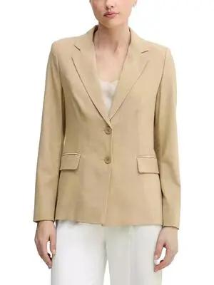 BENETTON Single-breasted Notched Lapel Blazer - Neutrals