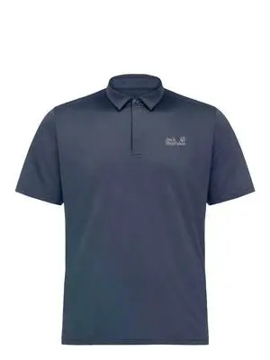 JACK WOLFSKIN Delgami Logo-print Polo Shirt - Blue