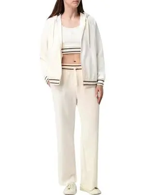 Emporio Armani Wide Leg Track Pants With Drawstring Waistband - White