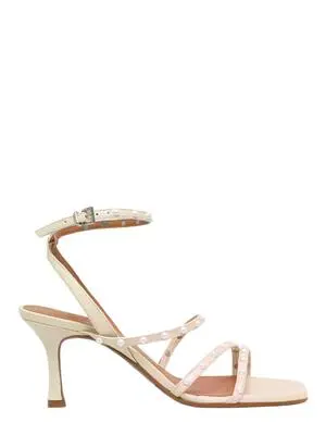 BILLI BI Cream White Leather Strappy Heeled Sandals - Neutrals