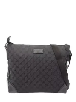 Gucci Gg Canvas Shoulder Bag - Black