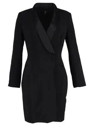 Iris & Ink Cady Tuxedo Dress - Black
