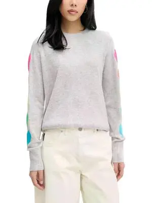 From Future Heart Intarsia Raglan-sleeve Sweater - Grey