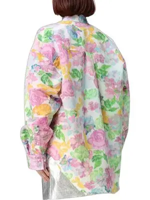 MSGM Floral Print Cotton Shirt - White