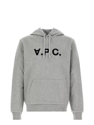 A.p.c. Logo-print Drawstring Hoodie - Grey