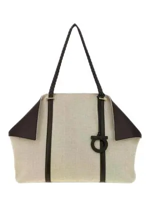 FERRAGAMO Large Braided-handle Tote Bag - Neutrals