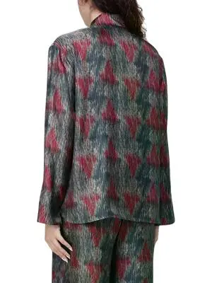 Max Mara Ikat-print Linen Shirt - Grey