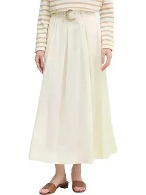 GAUDI Belted Pleated Skirt - Neutrals