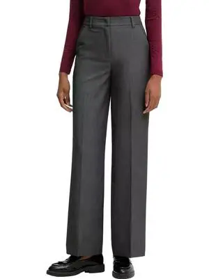 BENETTON Pressed-crease Wide-leg Trousers - Grey