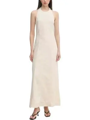 GAUDI Halterneck Backless Maxi Dress - Neutrals