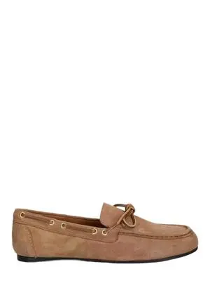 BILLI BI Suede Loafers With Bow Detailing - Neutrals