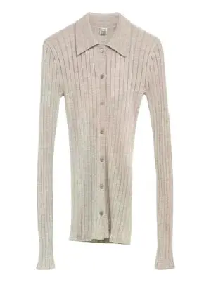 TOTEME Ribbed-knit Cardigan - Neutrals