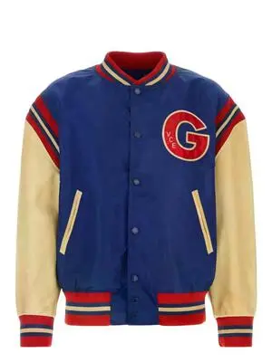 GOLDEN GOOSE Logo-patch Bomber Jacket - Blue