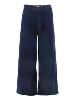 Max Mara Elasticated-waist Wide-leg Jeans - Blue