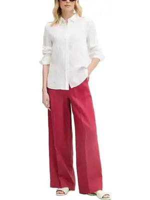 BENETTON Wide-leg Elasticated-waist Trousers - Red