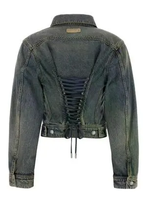 Alexander McQueen Lace-up Denim Jacket - Blue