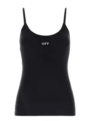 Off-White Logo-print Stretch Tank Top - Black