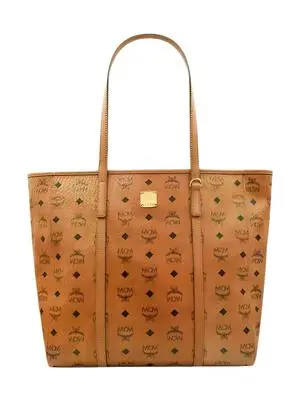Mcm Visetos Logo-print Tote Bag - Neutrals