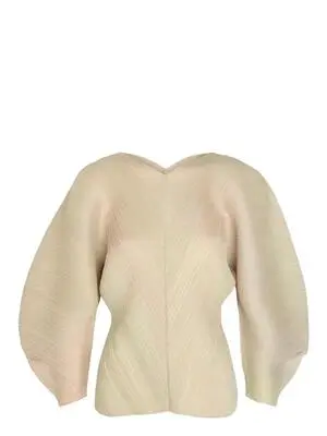 Issey Miyake Beige Sculptural Top - Neutrals
