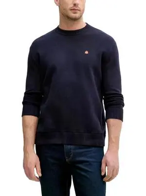 BENETTON Logo Patch Crew Neck Sweater - Blue
