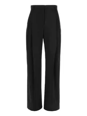 Stella McCartney Pleated Wool Trousers - Black