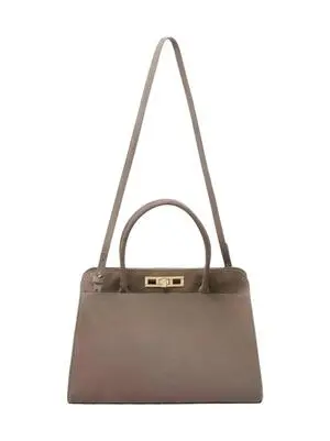 Fabiana Filippi Fabiana Filippi Suede Twist-Lock Tote Bag Neutrals