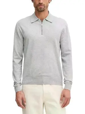 BENETTON Half-zip Long-sleeve Polo Shirt - Grey