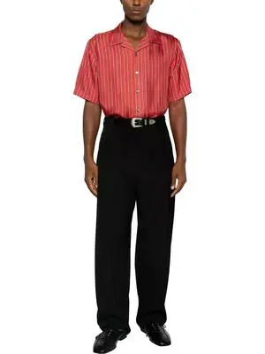 Versace Printed Silk Twill Shirt - Red