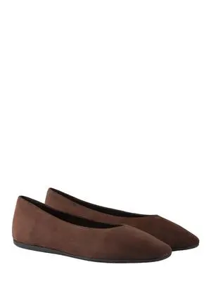Prada Suede Ballerinas - Brown
