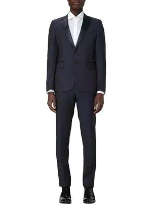 Brian Dales Peak-lapel Wool Suit - Blue