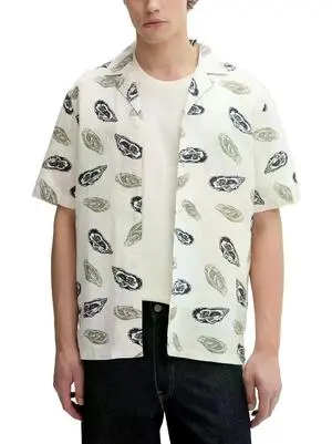 Marc O'polo Oyster-print Short-sleeve Shirt - Neutrals