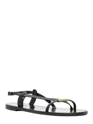 Chloé Leather Strappy Sandals - Black