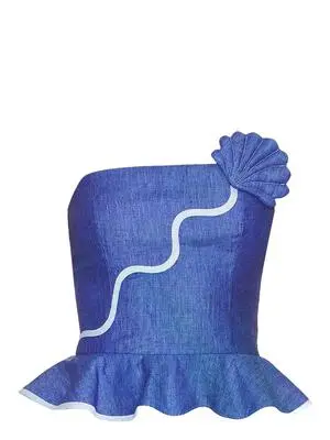 Azulu Vaiana Peplum Top - Blue