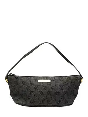 Gucci Gg Denim Boat Shoulder Bag - Grey