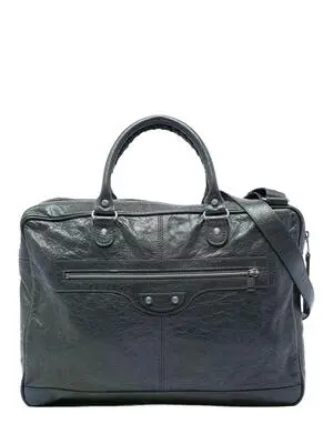 Balenciaga Lambskin Leather Business Bag - Grey