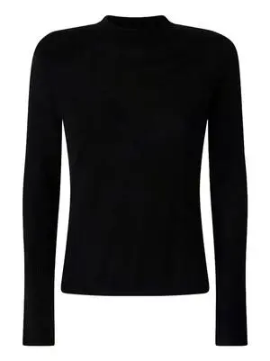 Pinko Ribbed Cuff Wool Sweater - Black