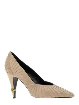 Versace Giann Leather Pumps - Neutrals