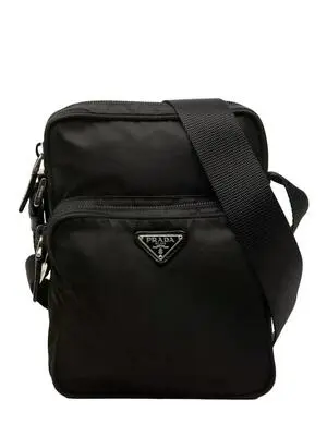 Prada Tessuto Zip Top Crossbody Bag - Black