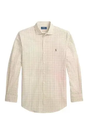 Polo Ralph Lauren Check-pattern Logo-embroidered Shirt - Neutrals