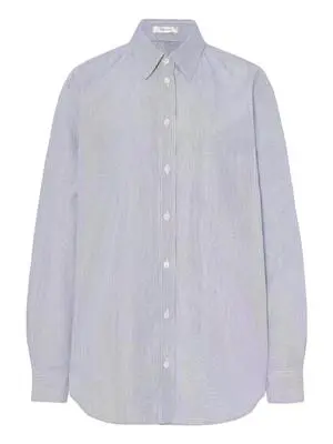 THE ROW Gavina Striped Cotton Shirt - Blue