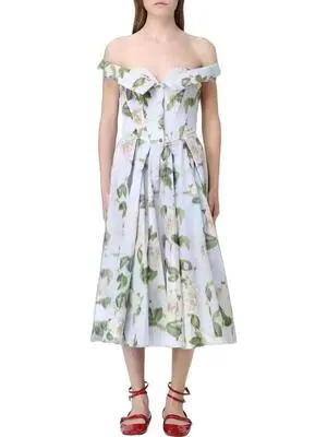Antonio Marras Floral Print Off-shoulder Midi Dress - Blue