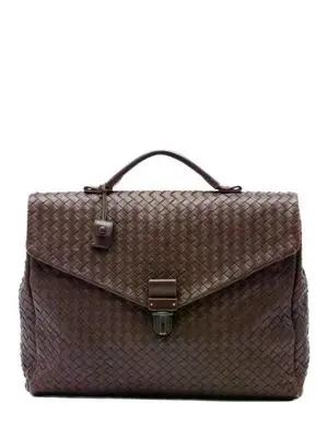 Bottega Veneta Nappa Intrecciato Briefcase - Brown